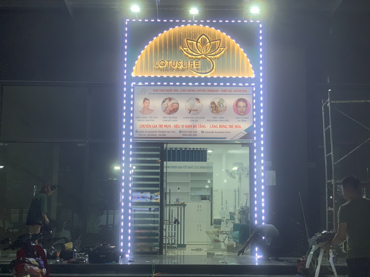 Thi công trang trí quảng cáo cửa hàng spa - Quảng cáo Vững Phát